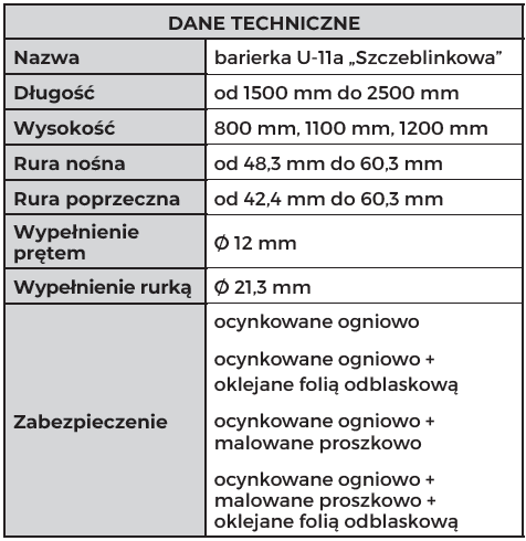 Road barrier – U-11a „Picket type”
